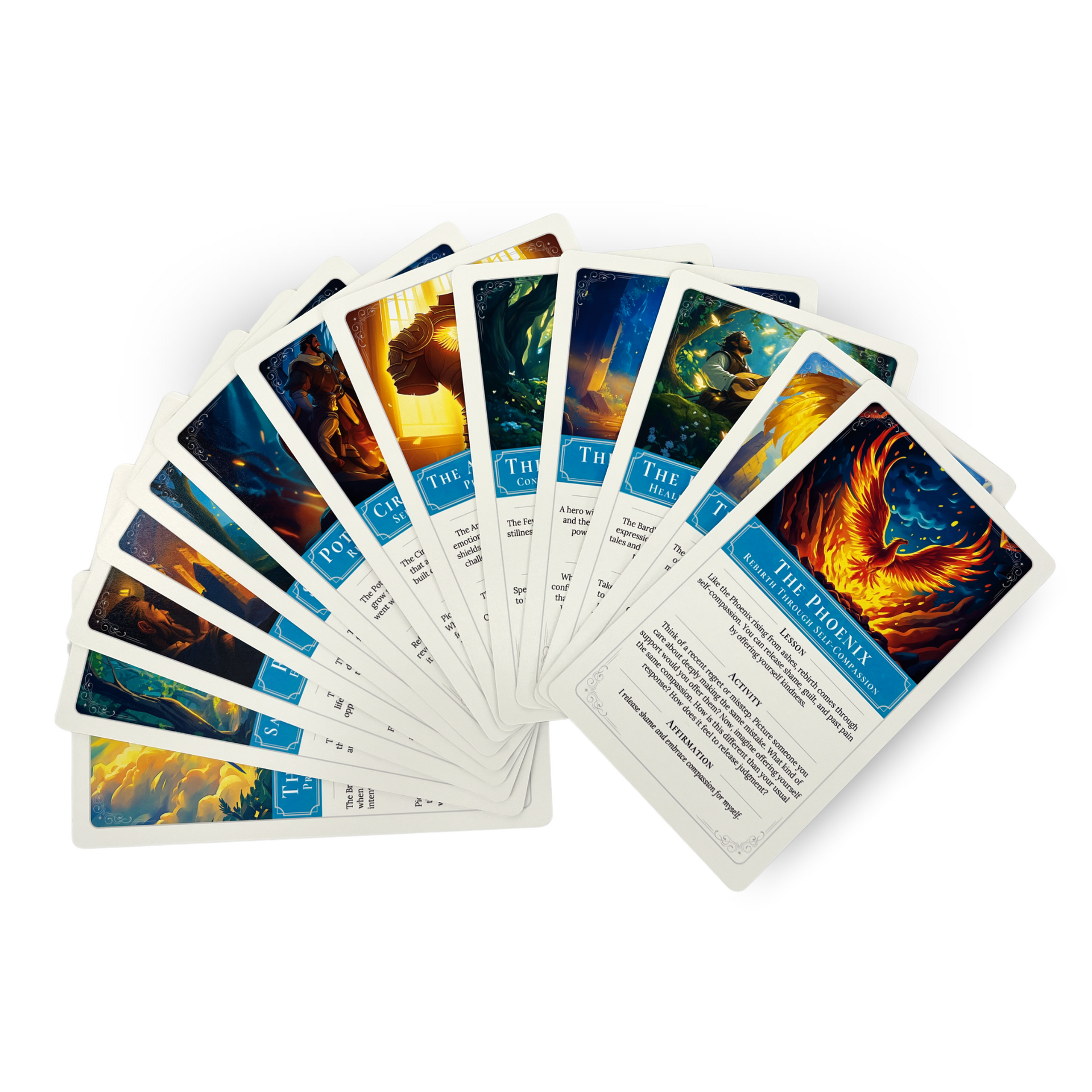 Hero's Ascent: 54 Fantasy-Themed Self-Discovery Cards – Silver Sparrow